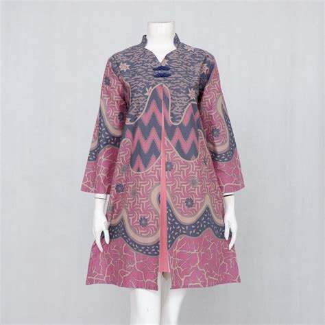 Jual Dara Puspita 02 Baju Kerja Batik Model Tunik Langitjua Batik Solo Shopee Indonesia