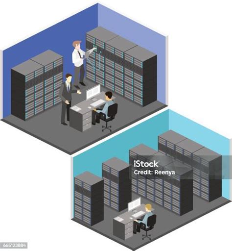 서버 룸의 아이소메트릭 인테리어입니다 평면 3 차원 그림입니다 3차원 형태에 대한 스톡 벡터 아트 및 기타 이미지 3차원 형태 가정의 방 건강 진단 Istock