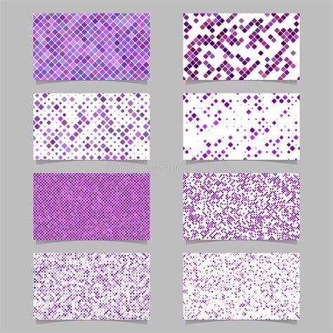 Diagonal Square Pattern Mosaic Card Background Template Set Stock Vector Illustration Of
