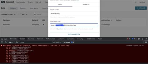 Add Database Adding Apache Druid Database Entry Is Broken · Issue