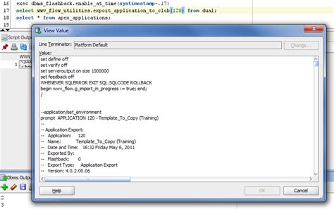 Grassroots Oracle Exporting Deleted Apex Applications