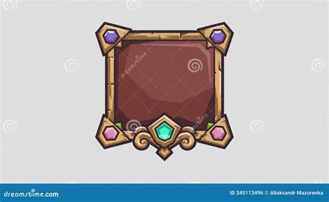 empty square golden frames in medieval style for game ui design vector