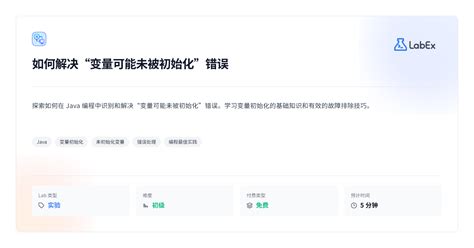 如何解决“变量可能未被初始化”错误 labex
