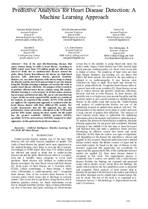 Pdf Predictive Analytics For Heart Disease Detection A Machine