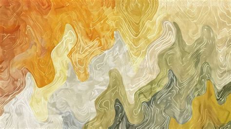 Abstract Wavy Patterns In Warm Colors Creating A Fluid Organic Design Stock Illustration