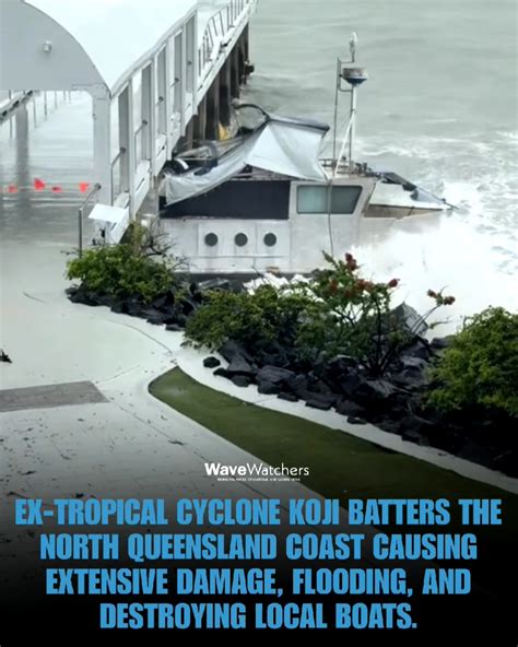 A Scene Of Coastal Chaos As Powerful Waves From Ex Tc Koji Break