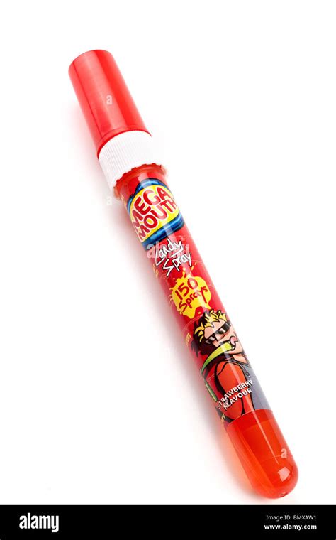 Tube Spray Of Mega Mouth Strawberry Flavour Candy Sweet Spray Stock