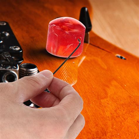 Upouart Red Electric Guitar Potentiometer Control Knobs 4pcs For Musicians In Plastic Material