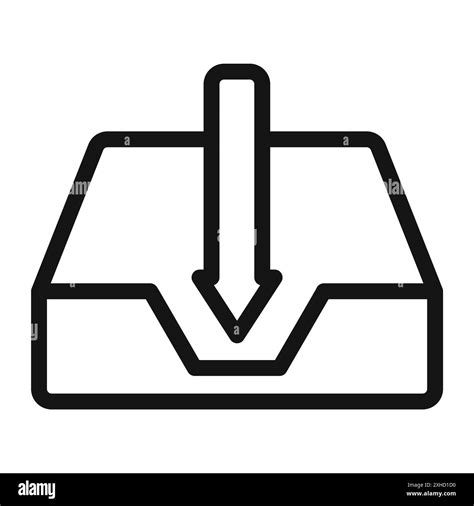 inbox icon vector symbol or sign set collection in black and white