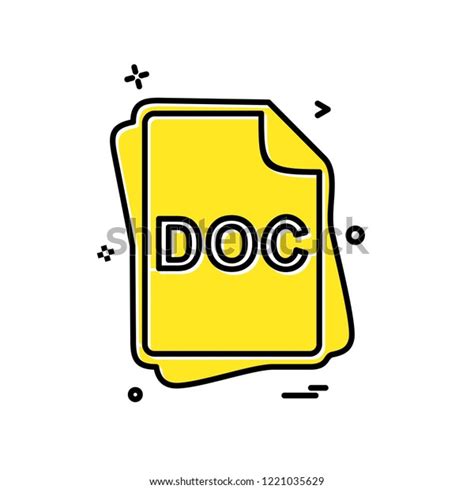 Doc File Type Icon Design Vector Stock Vector Royalty Free 1221035629