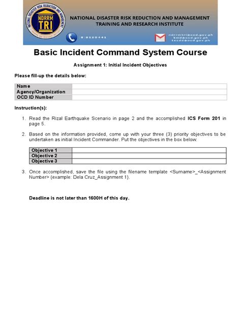 Assignment 1 Initial Incident Objectives 1612497121 1 2022 09 01 09 09 36 Am Pdf