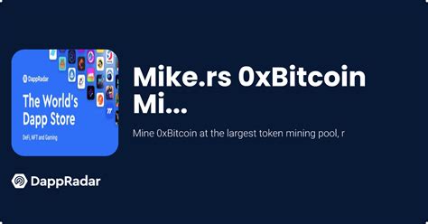 Mikers 0xbitcoin Mining Pool Project Overview Analytics And Data Dappradar