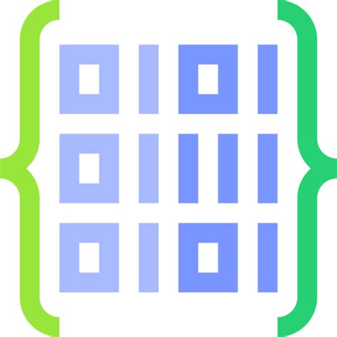 Binary Code Basic Straight Flat Icon