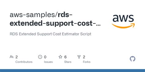 GitHub Aws Samples Rds Extended Support Cost Estimator RDS Extended