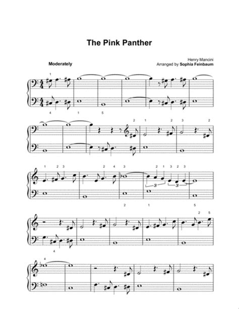 The Pink Panther From The Pink Panther By Henry Mancini Easy Piano