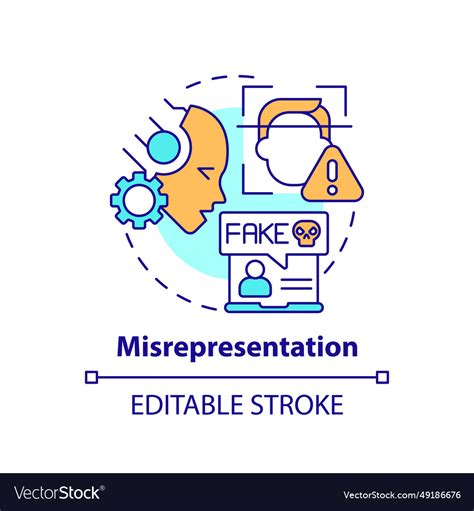 2d Thin Linear Icon Misrepresentation Concept Vector Image