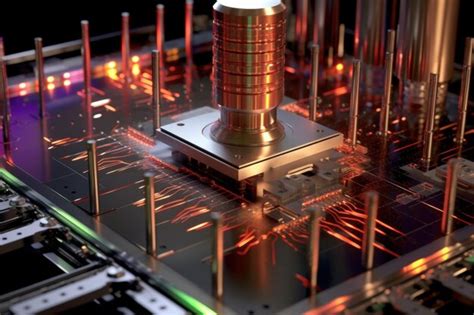 Premium AI Image Closeup Of Quantum Bits Within A Computer Core