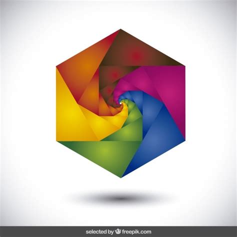 Free Vector Colorful Hexagonal Logo
