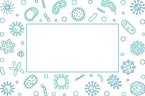 Premium Vector Virus Blue Horizontal Frame Vector Outline Illustration