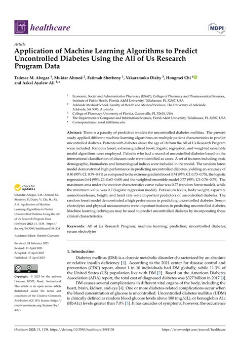 Pdf Application Of Machine Learning Algorithms To Predict