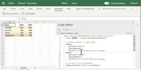 Lancement Des Office Scripts Pour Office 365 Excel