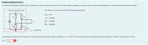 Solved Problem Solving Corner A Resistive Temperature Chegg