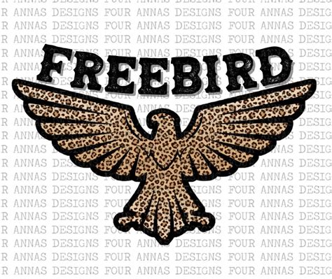 Free Bird Western Retro Boho Leopard Print Png Sublimation