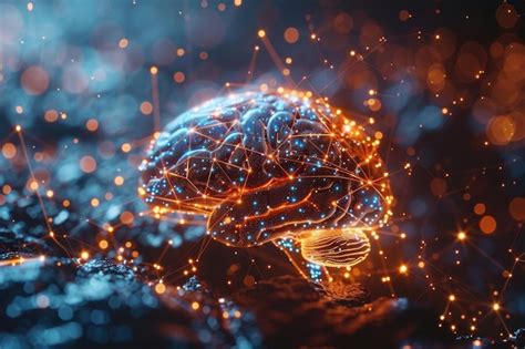 Premium Photo Glowing Neural Network Connections Form The Shape Of A Human Brain With Pulsing