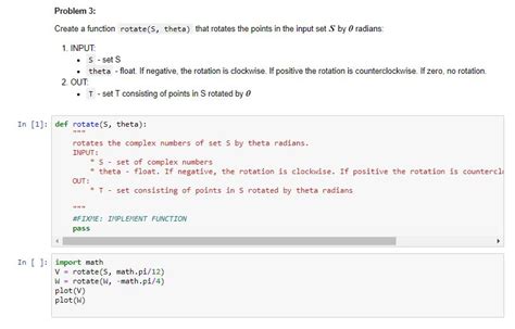 Solved Problem Create A Function Rotate S Theta That Chegg