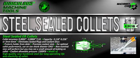 Steel Sealed ER 16 Spring Collet