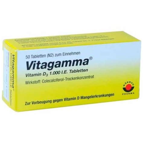 Витамин Д3 1000 ME VITAGAMMA Vitamin D3 1.000 I. E. Tabletten 50 ...