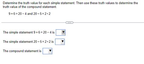 Solved Determine The Truth Value For Each Simple Statement Chegg