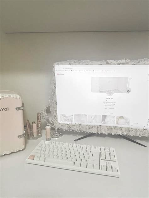 Minimalist White Computer Monitor Setup