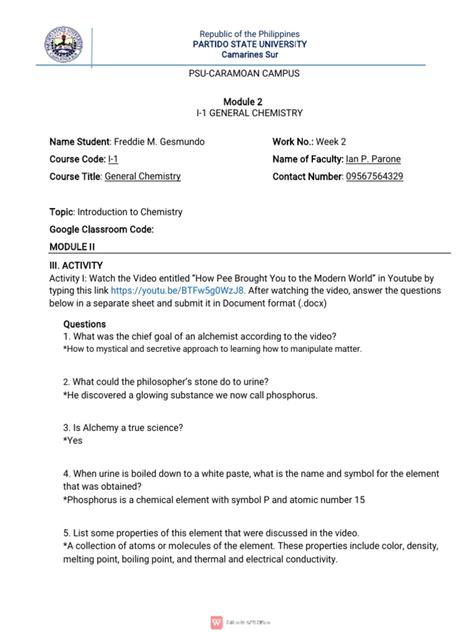 module 2 introduction to chemistry week 2 pdf phosphoric acid