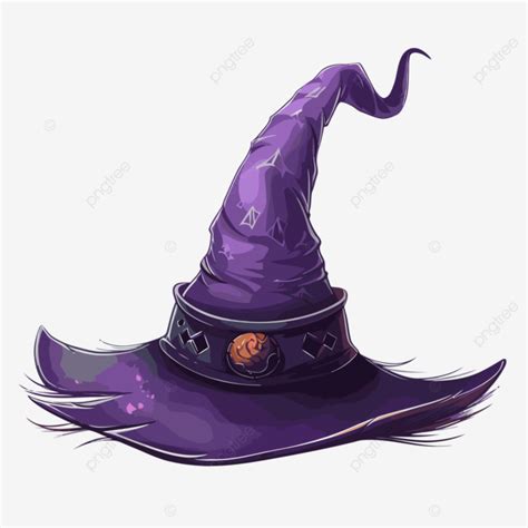 보라색 마녀 모자 클립 아트 흰색 배경 일러스트 만화에 마녀의 벡터 배경 일러스트 벡터 일러스트 아트 일러스트 Png 일러스트 및 벡터 에 대한 무료 다운로드