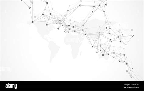 Geometric Abstract Background With Connected Lines And Dots