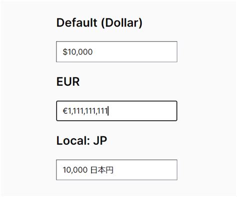 International Currency Input In Javascript Intl Currency Inputjs