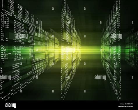 Green Binary Code On Black Stock Photo Alamy