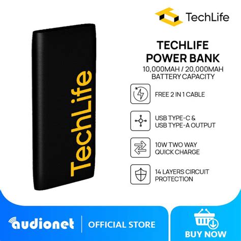 Realme Techlife Power Bank 10000mah 20000mah Two Way 10w Fast