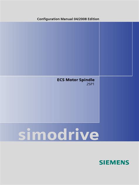 Simodrive Ecs Motor Spindle 2sp1 Configuration Manual Pdf Electrostatic Discharge Safety