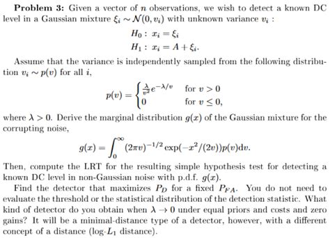 solved problem 3 given a vector of n observations we wish