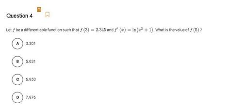 Solved Question 4 A Let F Be A Differentiable Function Such