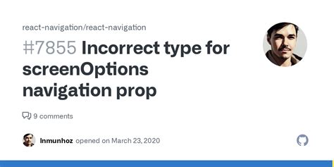 Incorrect Type For ScreenOptions Navigation Prop Issue React Navigation React