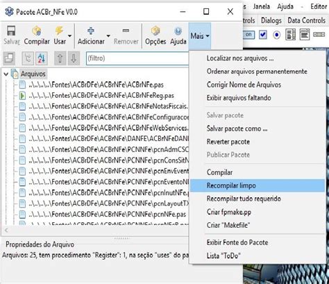 instalação acbrnfe lazarus acbrnfe projeto acbr