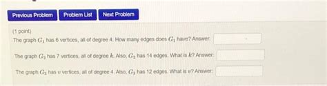 solved 1 point the graph g1 has 6 vertices all of degree