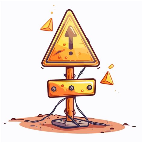 Premium Vector A Drawing Of A Yellow Triangle With Arrows Pointing To The Right