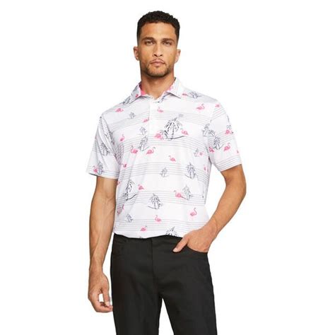 Áo Golf Nam Tay Ngắn X Ptc Print Polo 62165801 Trắng Hồng Hạc Puma