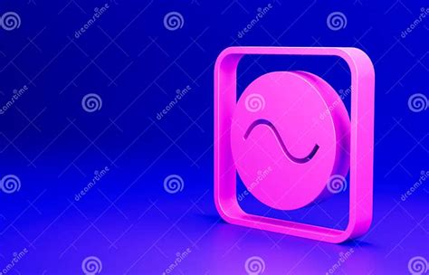 Pink Ac Voltage Source Symbol Icon Isolated On Blue Background Alternating Current Symbol
