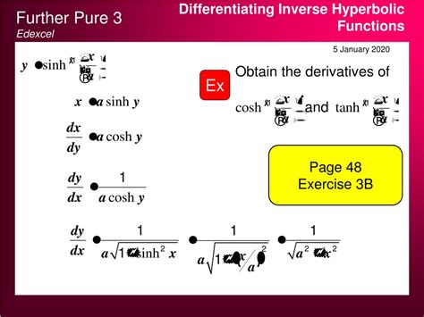 Ppt Differentiating Hyperbolic Functions Powerpoint Presentation