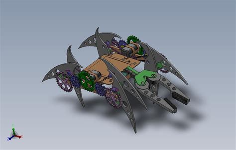 蜘蛛仿生机器人solidworks 2010模型图纸免费下载 懒石网